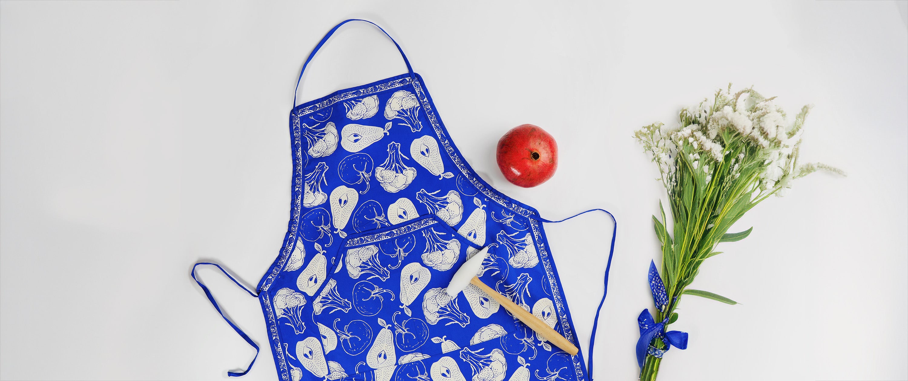 Screen Printed Cotton Adjustable Aprons - Eco-Friendly & Stylish | Red ...
